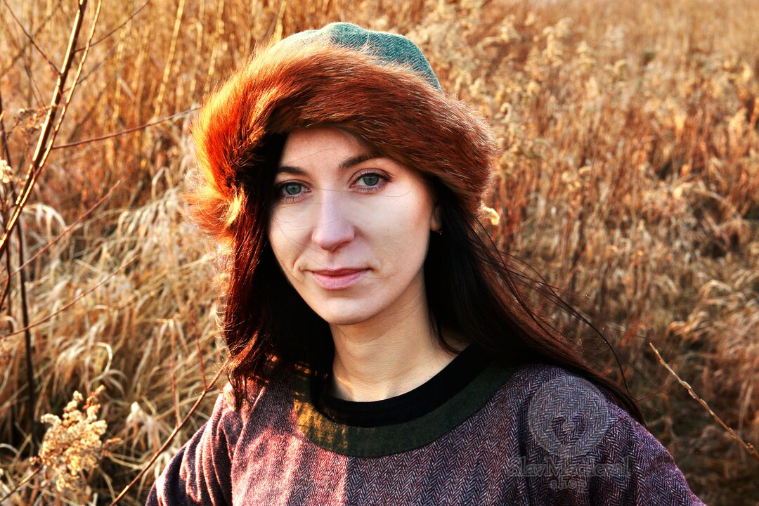 Early Medieval Birka Viking Woollen Hat With Linen Lining and Red Fox ...