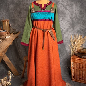 Early Medieval Trimmed Wide Wool Apron Dress Smokkr With Silk Hems for ...