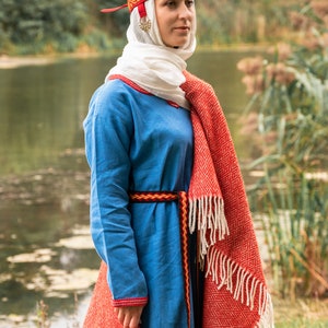 IN STOCK | Early Medieval Natural Linen Rectangular Wide Linen Scarf ...