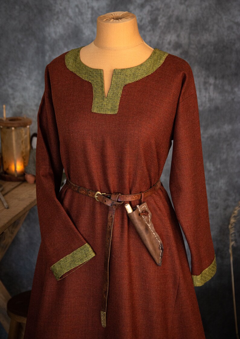 Early Medieval Viking Wide Warm Wool Dress With Diamond Twill - Etsy