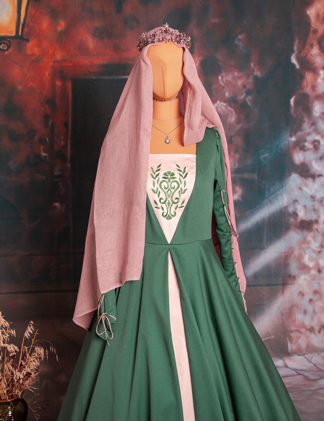 Natural Light Linen Rectangular Medieval Celtic Renaissance Faire Queen ...