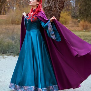 Medieval Renaissance Faire Elf Medium-weight Cotton Satin Wide Hooded ...