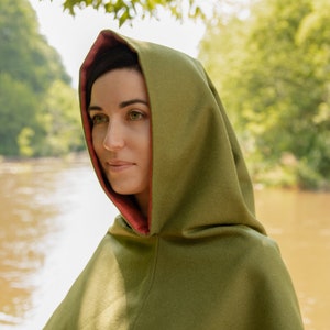 Early Medieval Bocksten Wide Warm Wool Hood With Linen Lining for ...