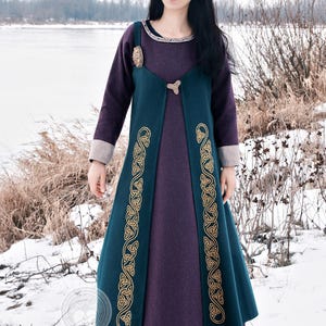 Early Medieval Viking Wool Dress With Hems and Woven Trim Made for ...