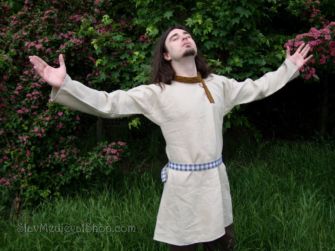 Medieval Russian Linen Shirt "rubacha" With Selvage for Slavic ...