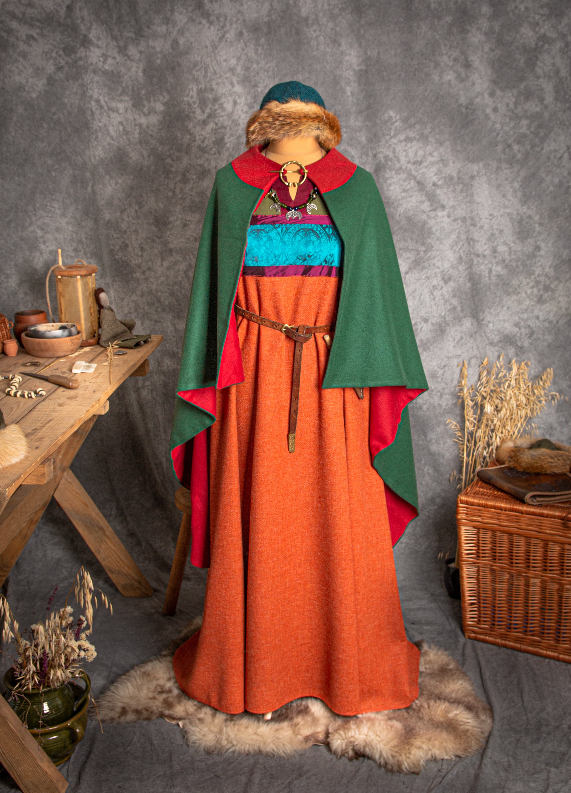 VALKYRIE | Natural Wool, 100% Linen Lining Early Medieval Warm ...