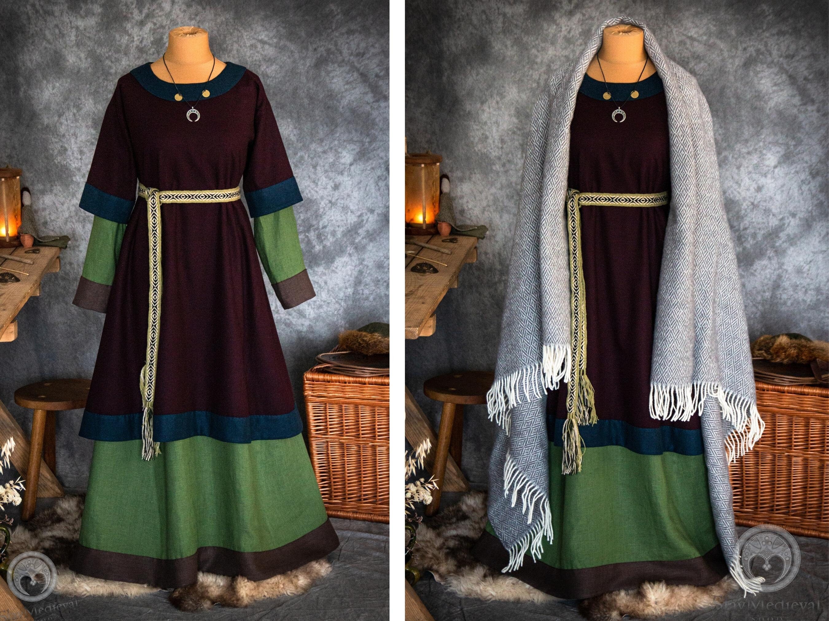 HELGA Early Medieval Costume Set With Linen Dress Wool - Etsy Australia