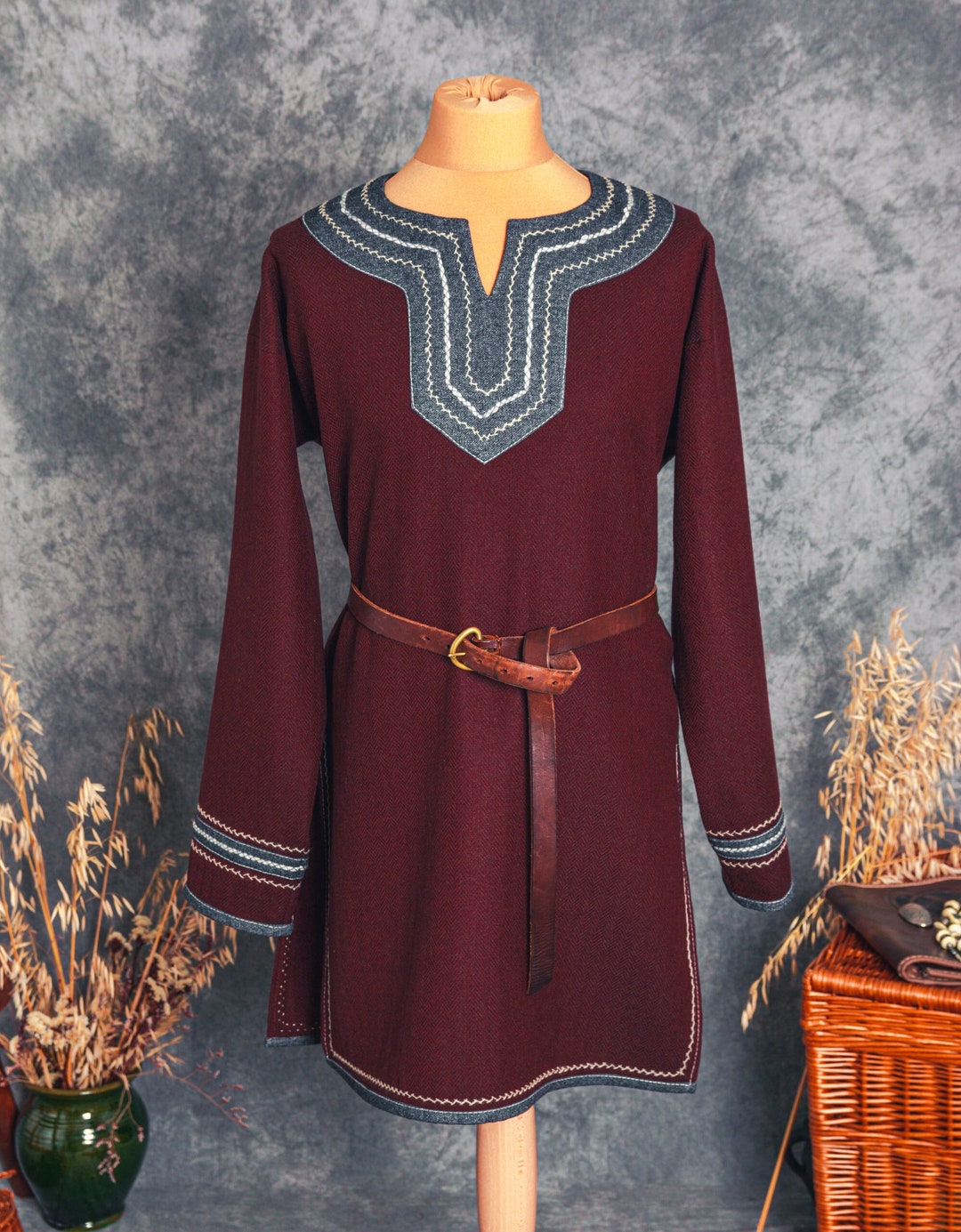 Early Medieval Scandinavian Wool Tunic With Slit and Wool Handmade ...