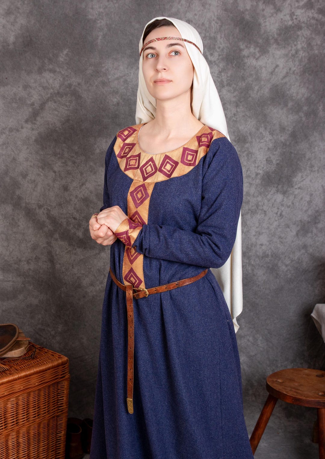 Early Medieval Silk Headcover Set, Viking Queen Slavic Reenactment - Etsy