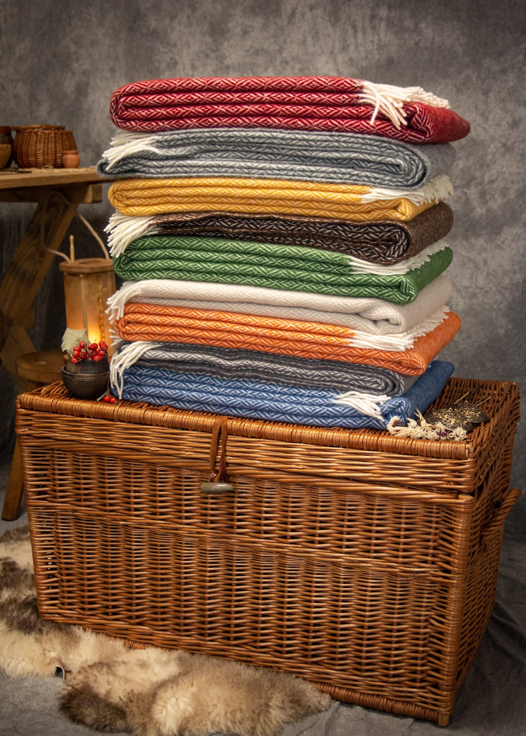 Raw 100% Merino Wool Blanket/cloak Diamond Twill Weave King SIZE for ...