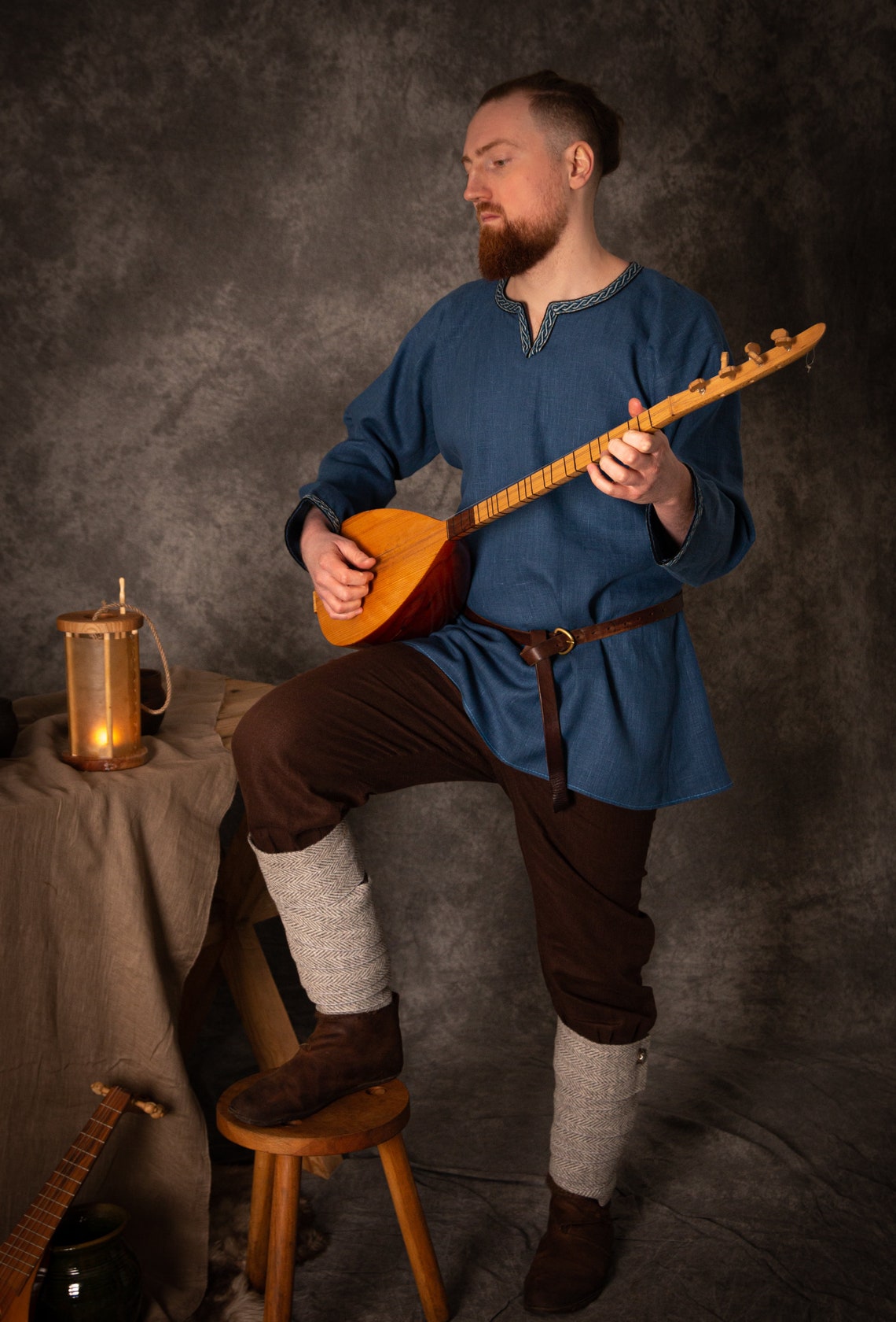 Early Medieval Linen Tunic Shirt With Woven Trim for Slavic - Etsy