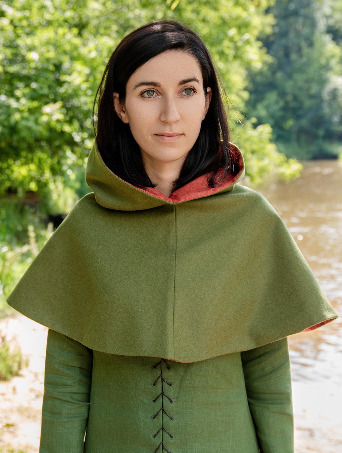 Early Medieval Bocksten Wide Warm Wool Hood With Linen Lining for ...