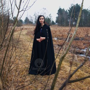 Medieval Wool Cloak With Hood and Cotton Lining for Cosplay, Medieval ...