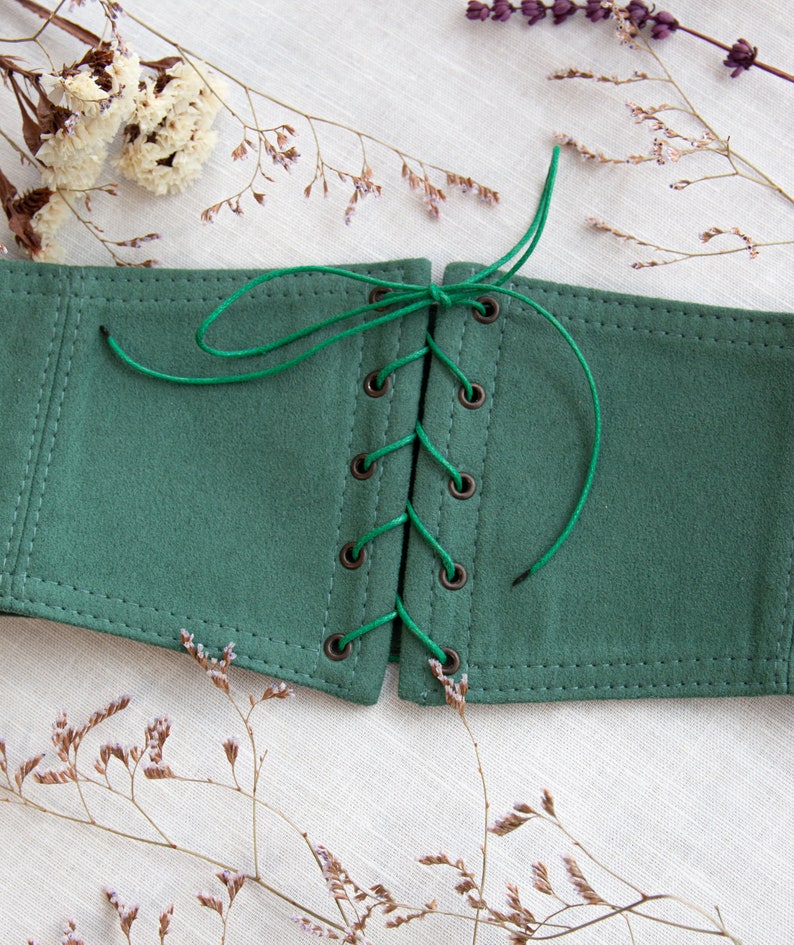 Medieval Ren Faire Elf Fantasy Faux Leather Suede Front-laced Corset ...