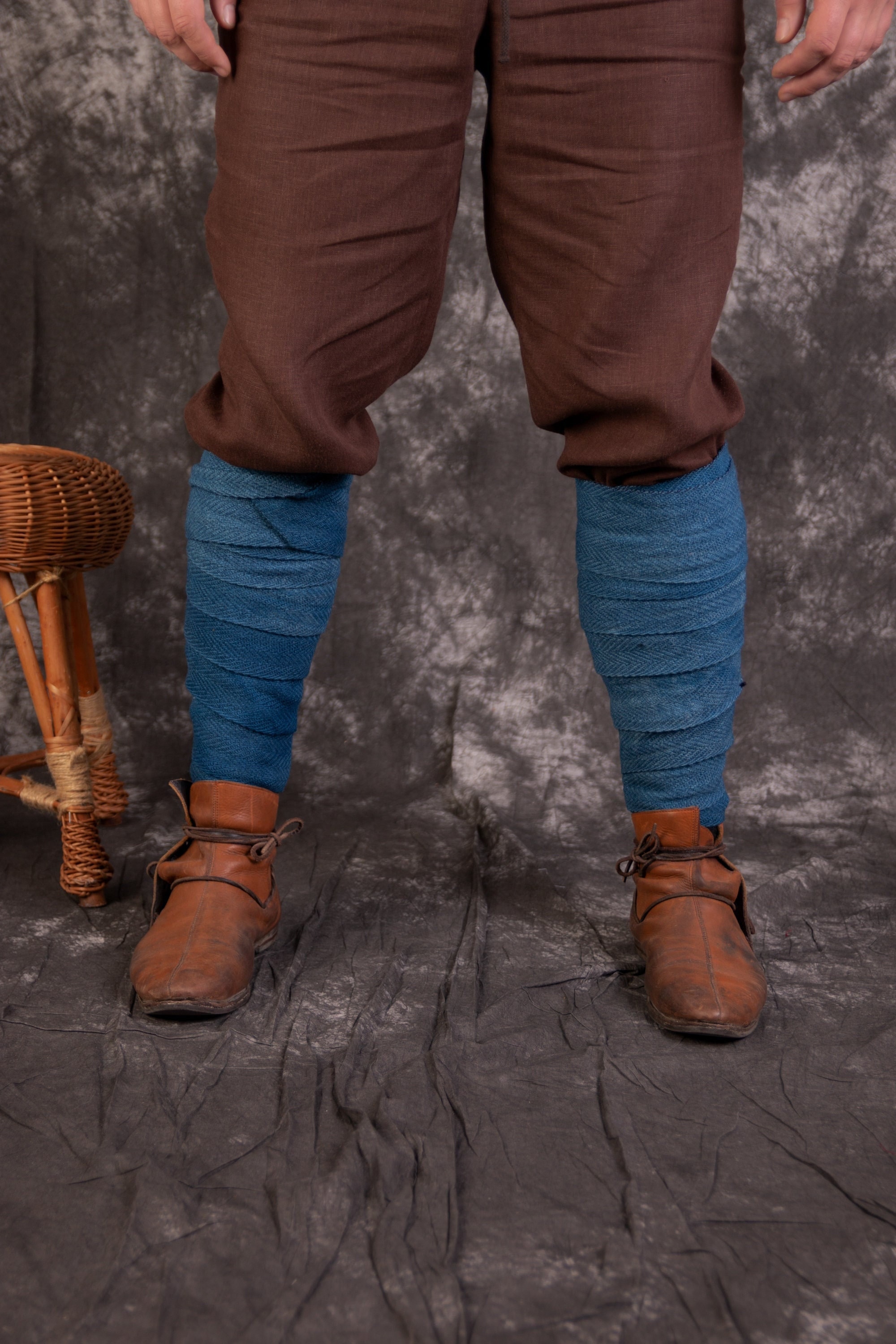 Early Medieval Natural Linen Basic Straight Pants/trousers With ...