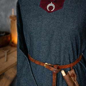 Early Medieval Wide Warm Wool Dress With Natural Silk Hems for Viking ...