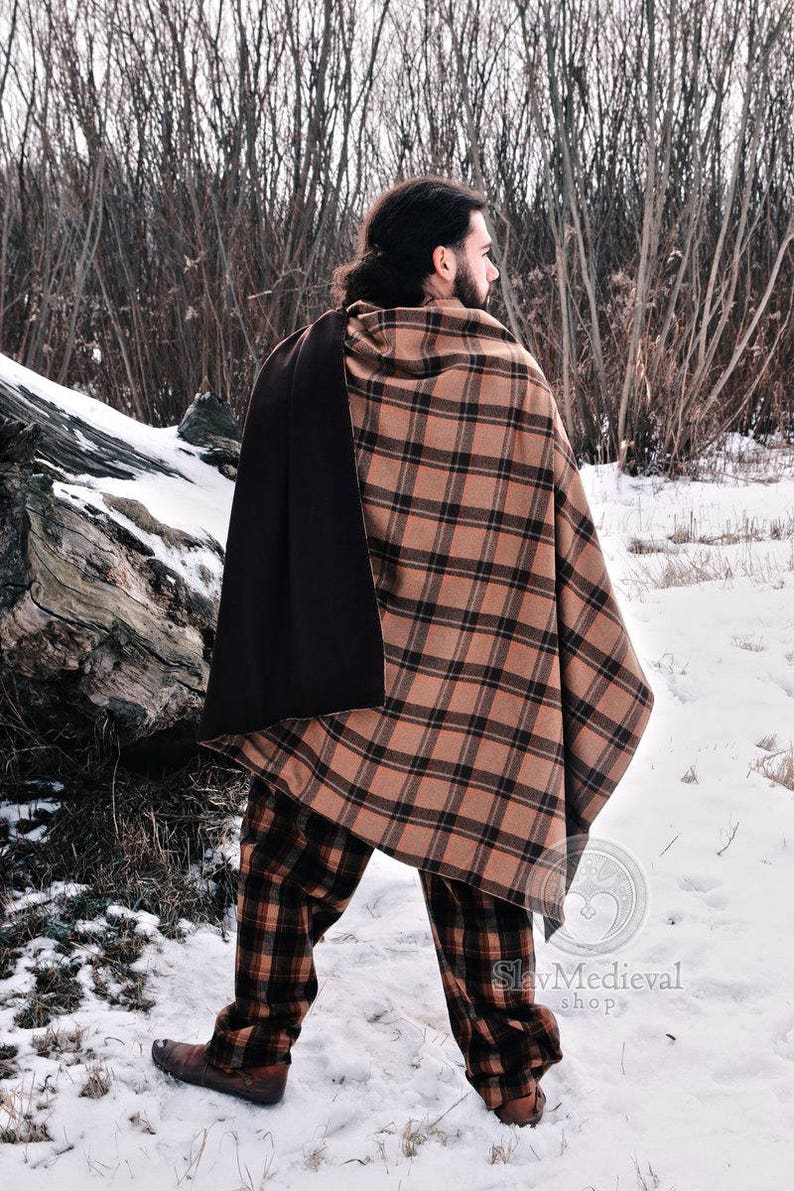 Early Medieval Celtic Plaid Wool Rectangular Cloak With Wool - Etsy