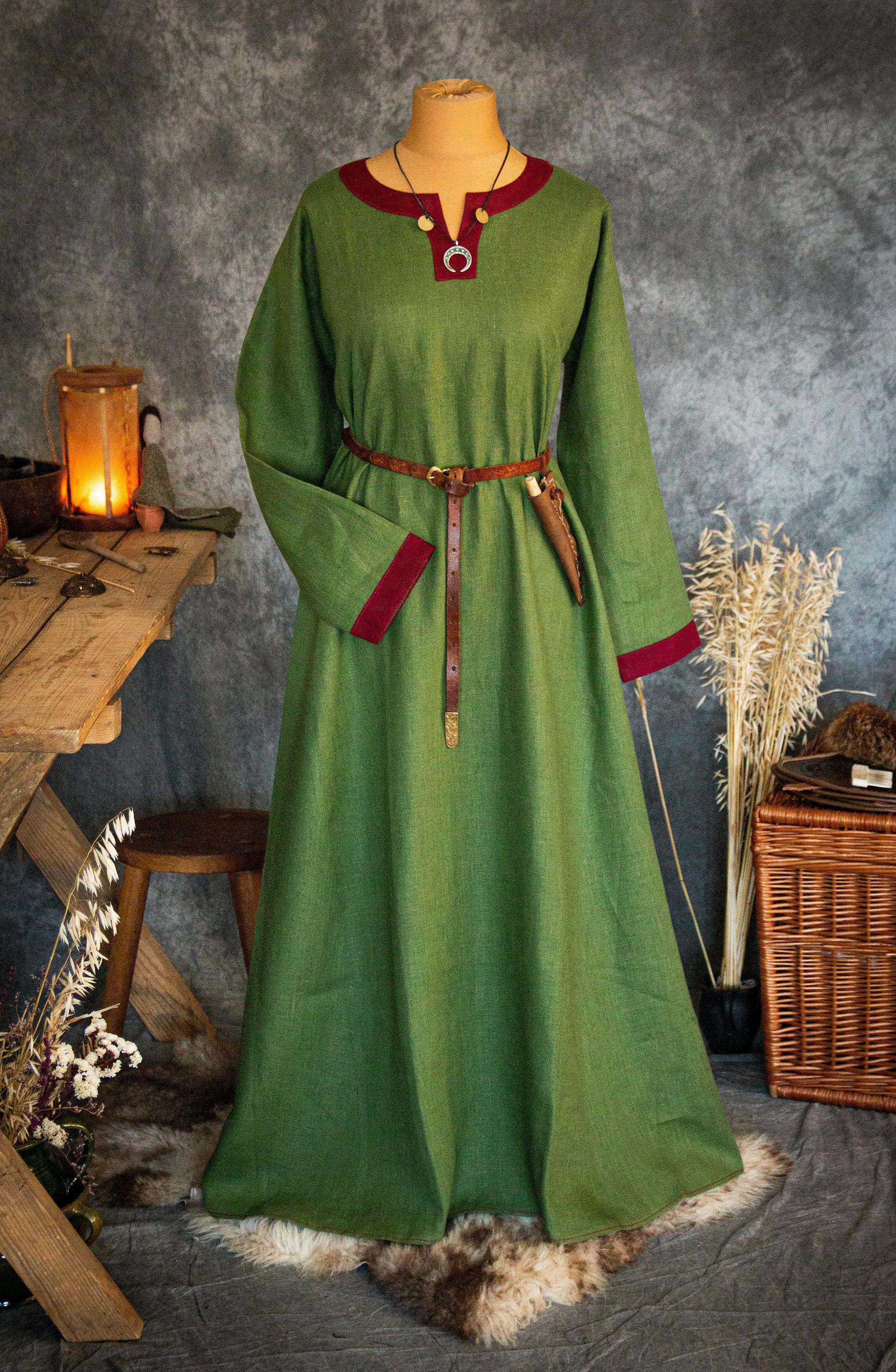FREJA | Early Medieval Costume Set With Wide Linen Dress, Wool and ...