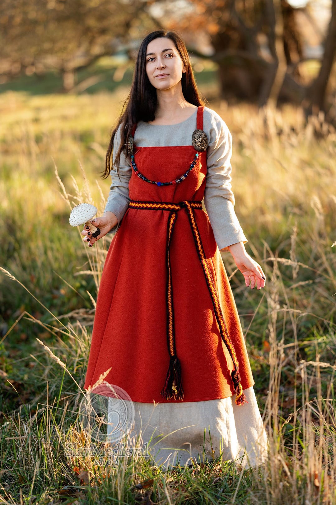 Ready to Ship Viking Apron Dress Smokkr, Medieval Pinafore Costume Size ...