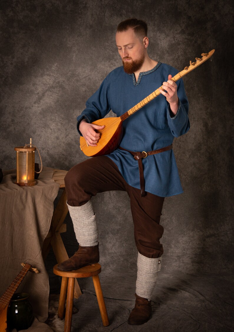 Early Medieval Linen Tunic Shirt With Woven Trim for Slavic - Etsy