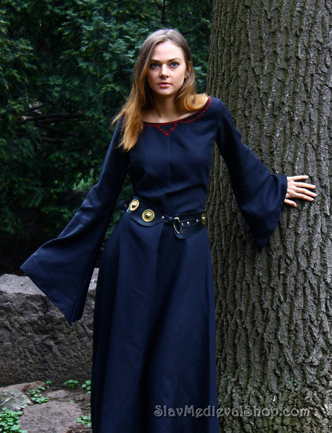 Fantasy Satin Cotton Dress Inspired by Lord of the Rings LOTR With Wide ...