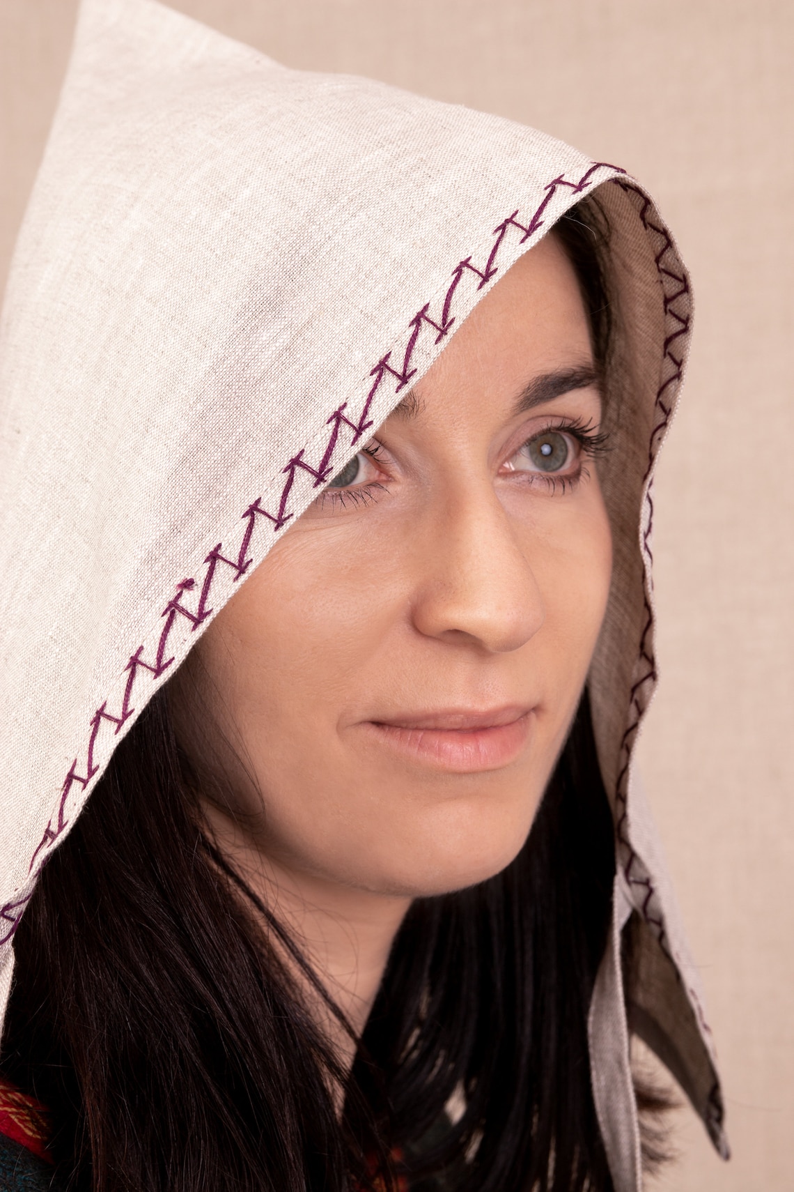 Early Medieval Jorvik Viking Linen Bonnet/scarf With Handmade - Etsy