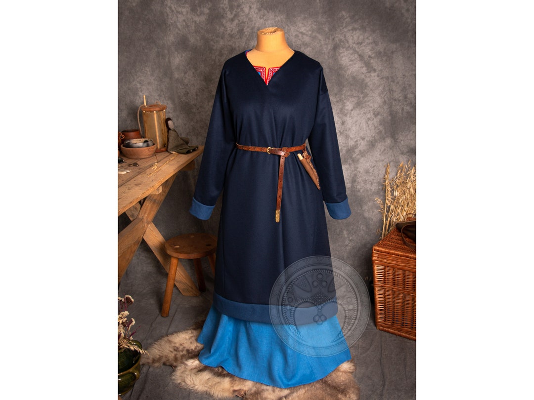 Early Medieval Wool Coat/kaftan With Wool Hems and 100% Linen Lining ...
