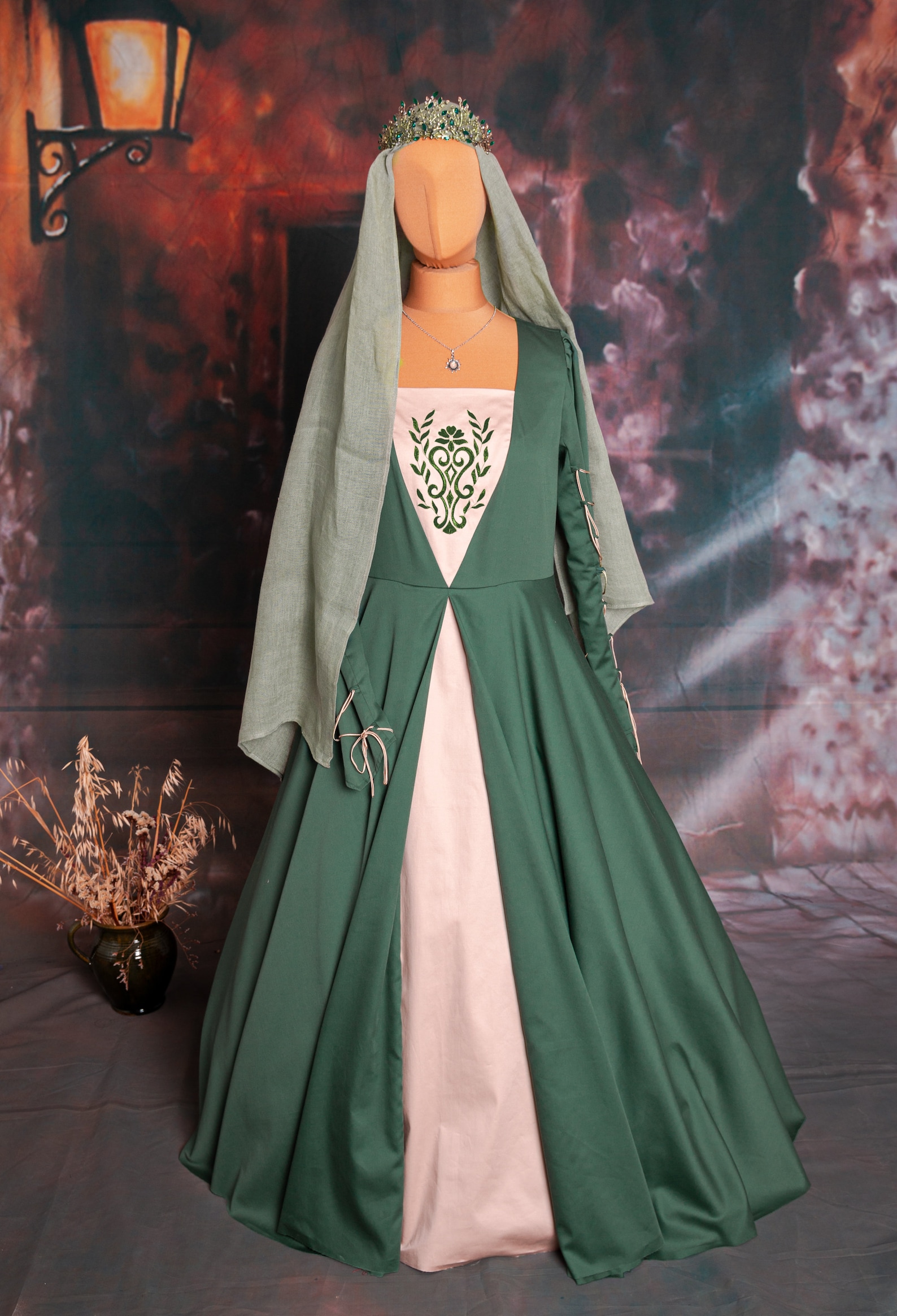 Natural Light Linen Rectangular Medieval Celtic Renaissance Faire Queen ...