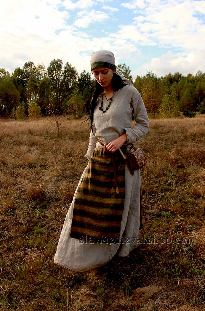 Early Medieval Slavic Costume Slavic Linen Dress Wool - Etsy Hong Kong