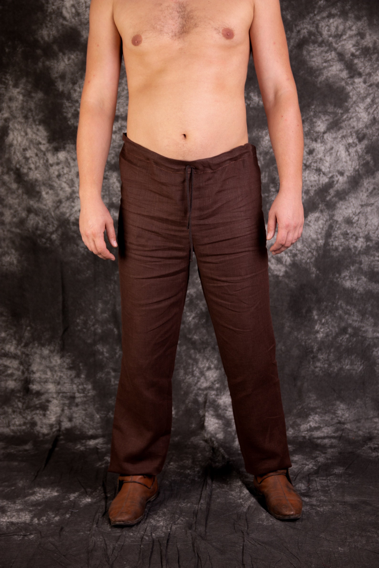 Early Medieval Natural Linen Basic Straight Pants/trousers With ...