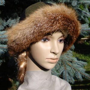 Early Medieval Birka Wool Round Hat With Red Fox Fur and Linen Lining ...