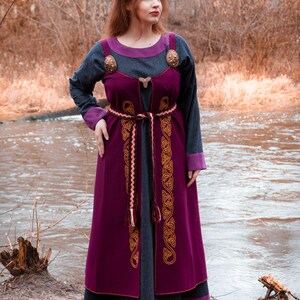 Early Medieval Scandinavian Wool Open Apron Dress With Handmade Silk ...