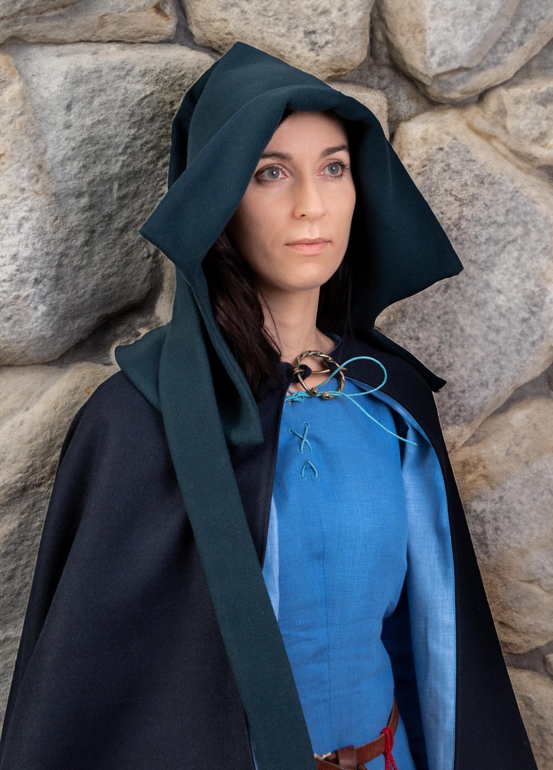 Medieval Wide Wool Hood With 100% Linen Lining With Liripipe Based on ...