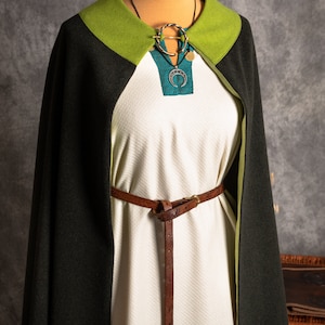 Wool Warm Half Circle Cloak With 100% Linen Lining Round Neckline for ...