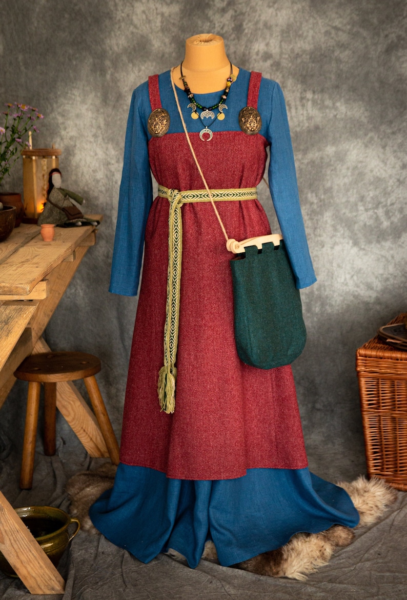 Early Medieval Wool Shoulder Wooden Handel Bag 100% Linen - Etsy