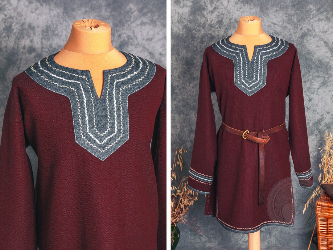 Early Medieval Scandinavian Wool Tunic With Slit and Wool Handmade ...