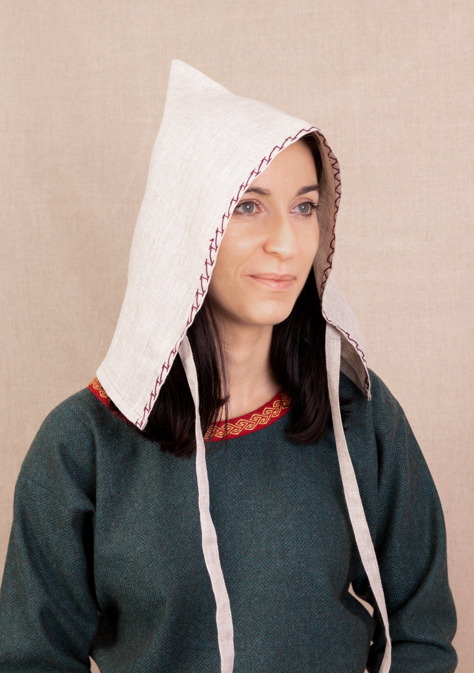 Early Medieval Jorvik Viking Linen Bonnet/scarf With Handmade - Etsy