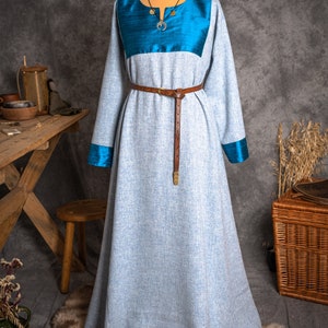 Early Medieval Wool Dress With Natural Silk Hems for Viking Woman ...