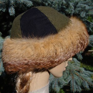 Early Medieval Birka Wool Round Hat With Red Fox Fur and Linen Lining ...
