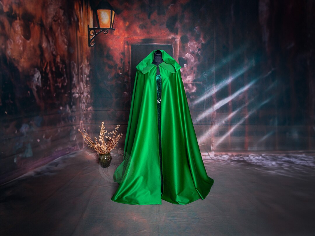 Medieval Renaissance Faire Elf Medium-weight Cotton Satin Wide Hooded ...