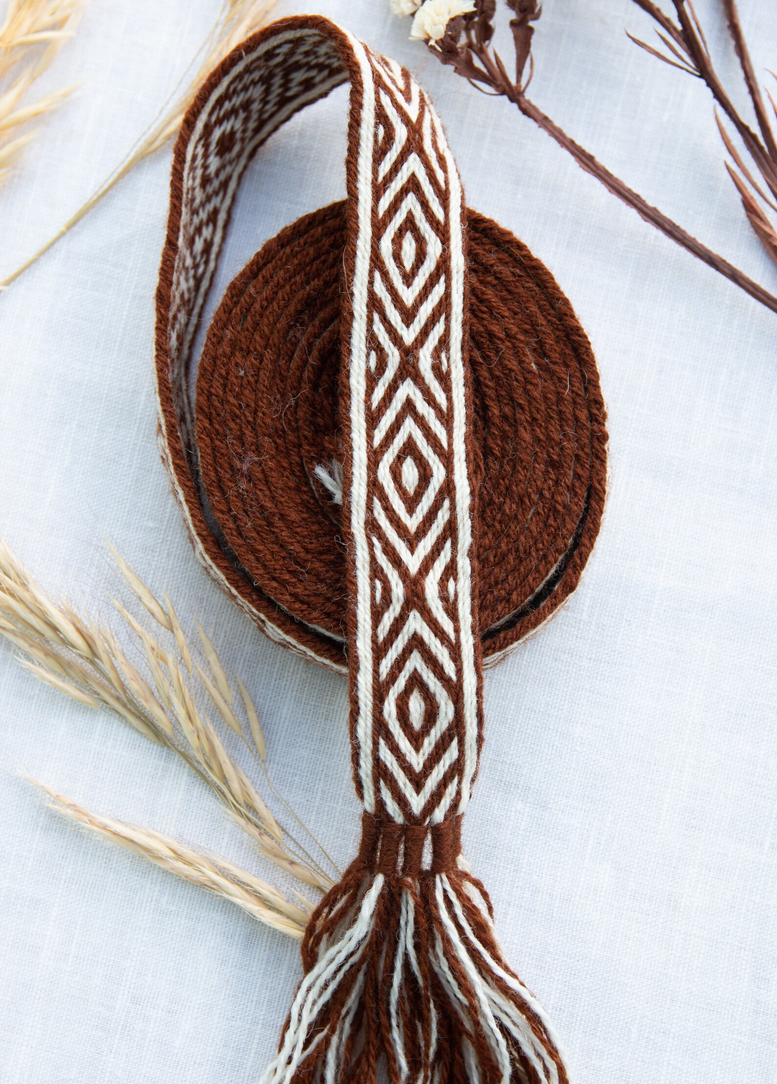 Early Medieval Diamond Pattern Wool Belt, Tablet Woven Viking Slavic ...