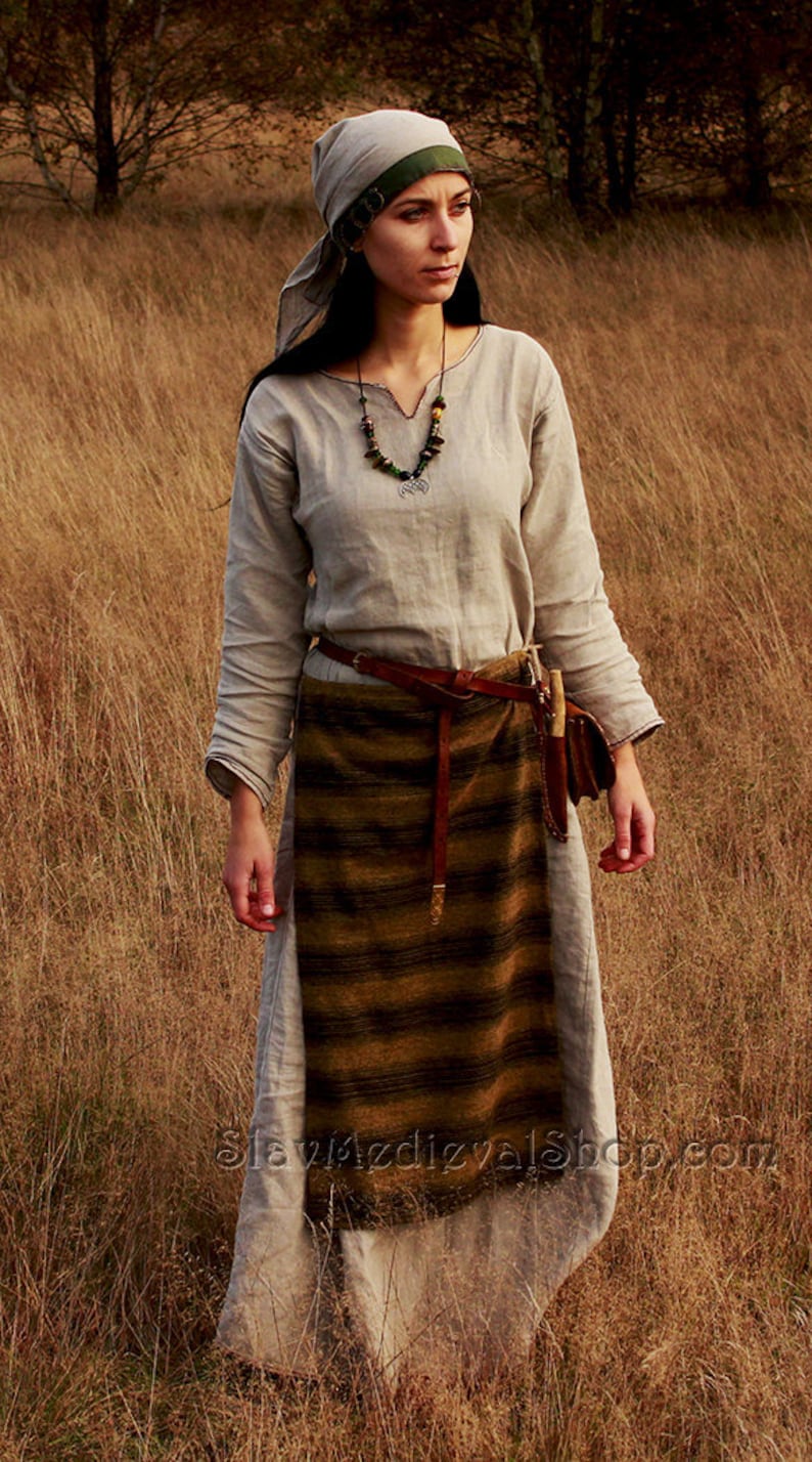 Early Medieval Slavic Costume Slavic Linen Dress Wool - Etsy