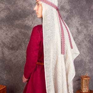 IN STOCK | Early Medieval Natural Linen Rectangular Wide Linen Scarf ...