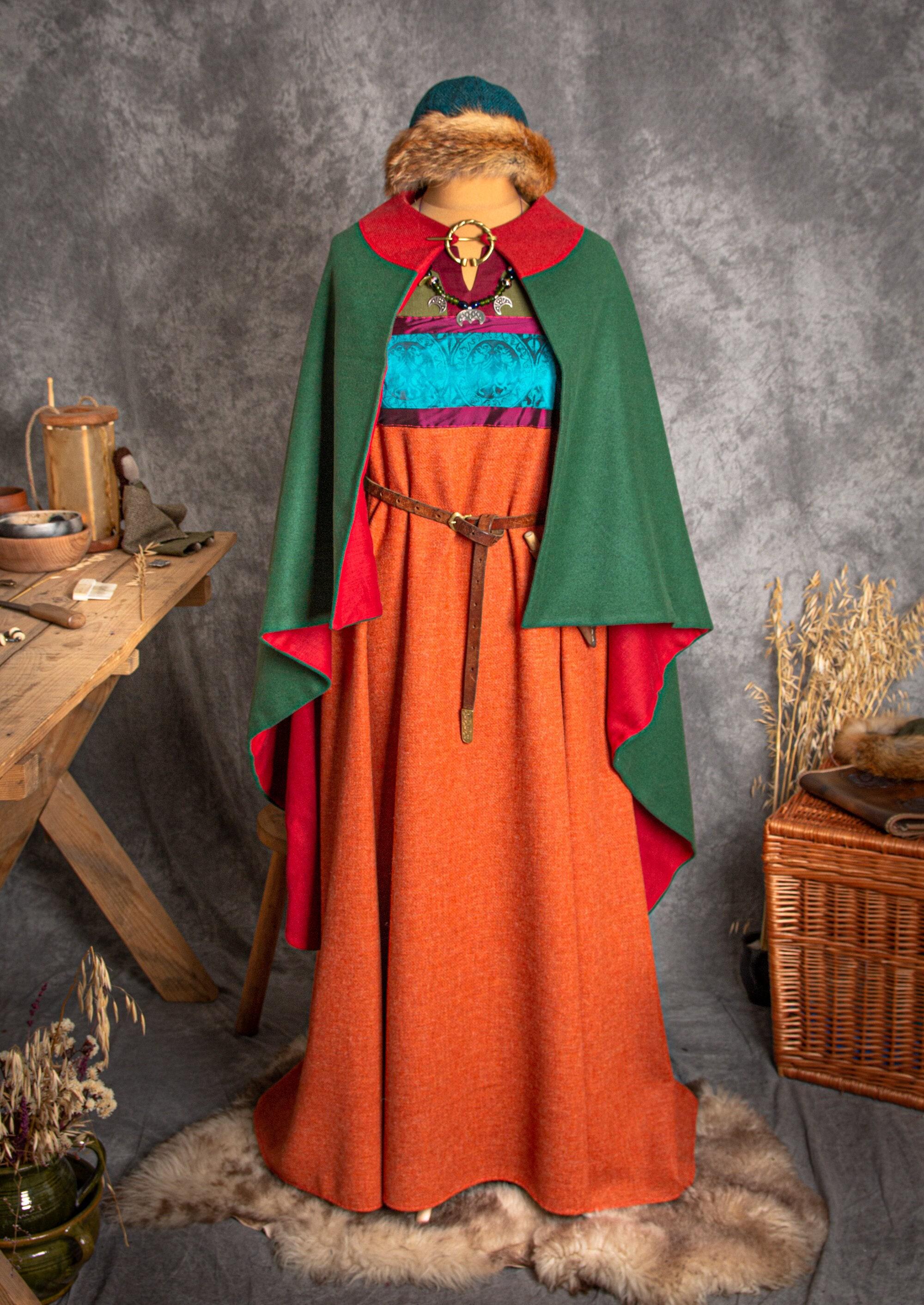 FREJA | Early Medieval Costume Set With Wide Linen Dress, Wool and ...