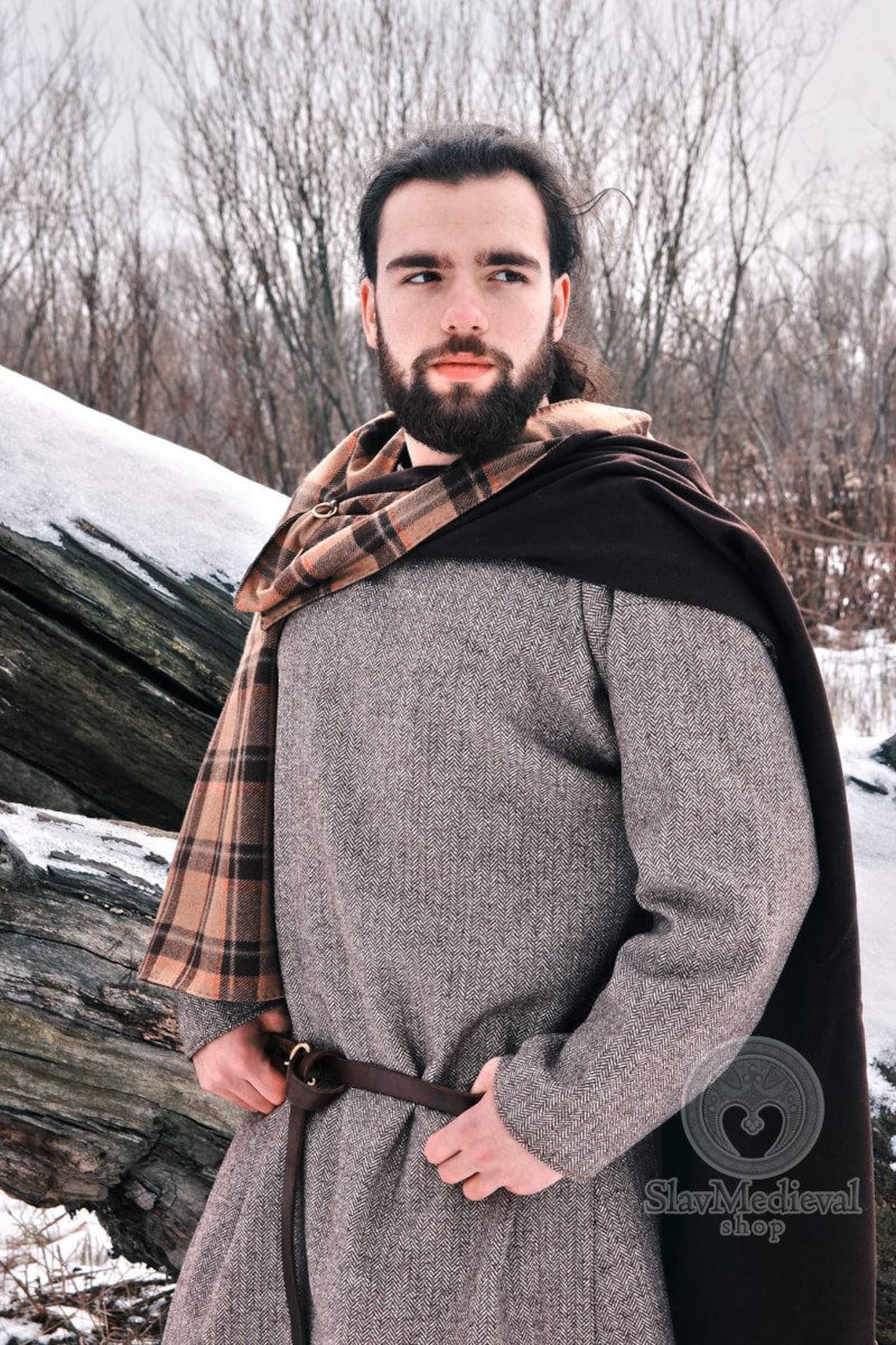Early Medieval Celtic Plaid Wool Rectangular Cloak With Wool Lining for ...