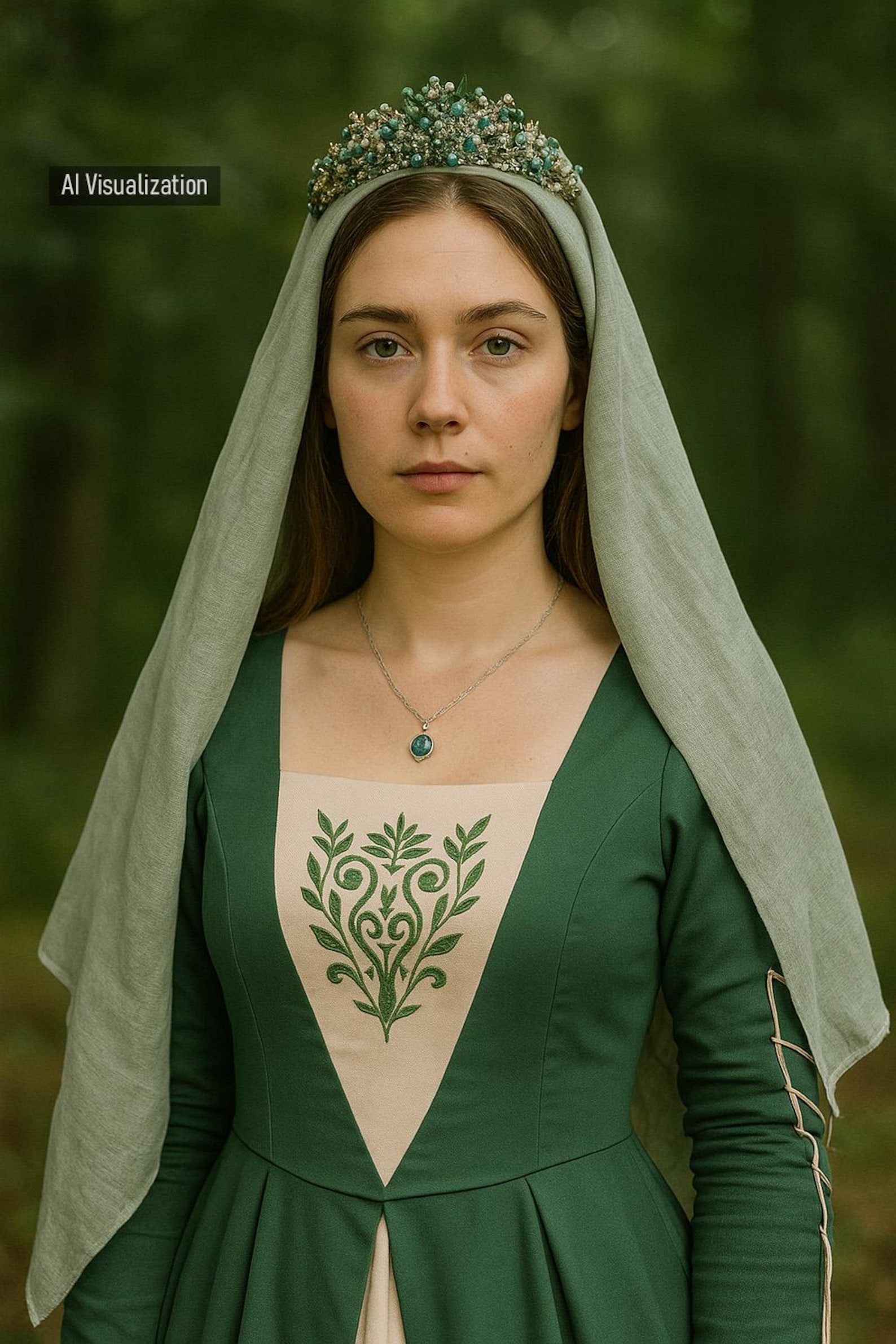 Natural Light Linen Rectangular Medieval Celtic Renaissance Faire Queen ...