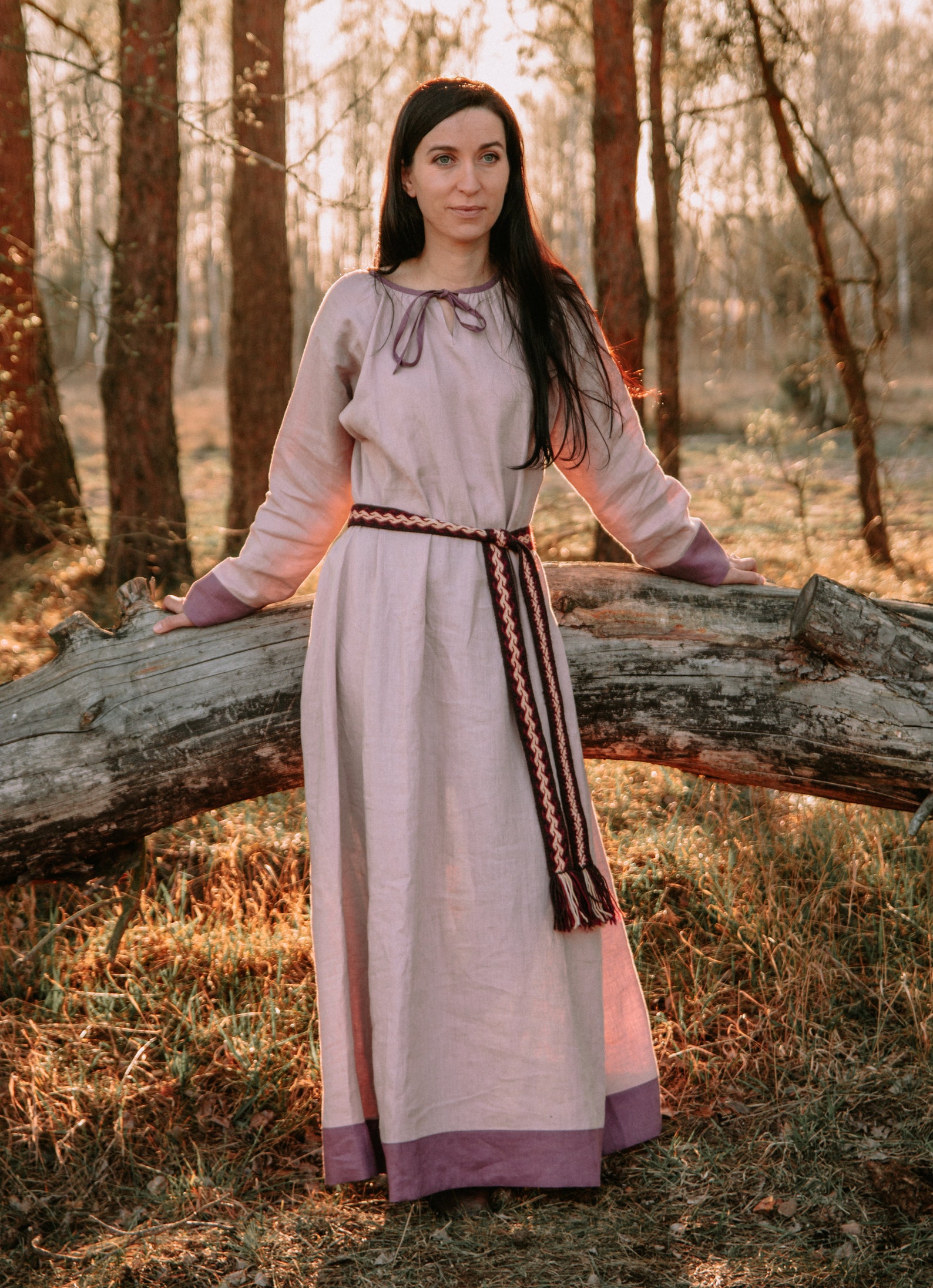 Early Medieval Slavic Costume With Embroidered Headband, Slavic Linen ...
