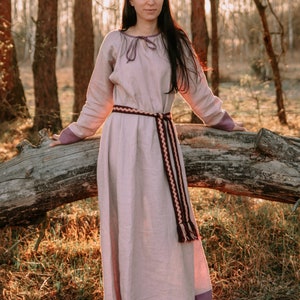 Early Medieval Slavic Costume With Embroidered Headband, Slavic Linen ...