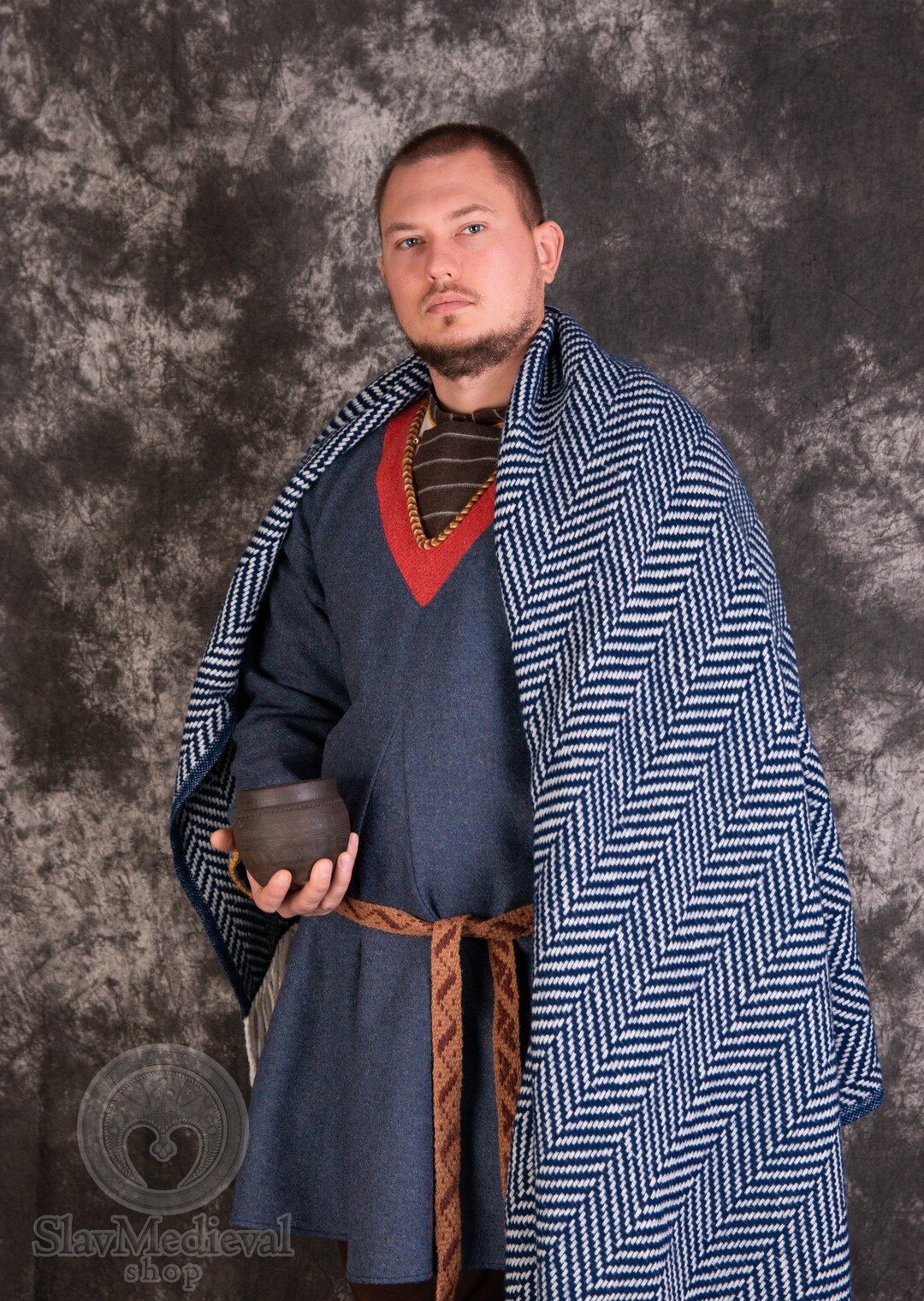 100% Raw Merino Wool Viking Big Blanket-cloak With Herringbone Twill ...