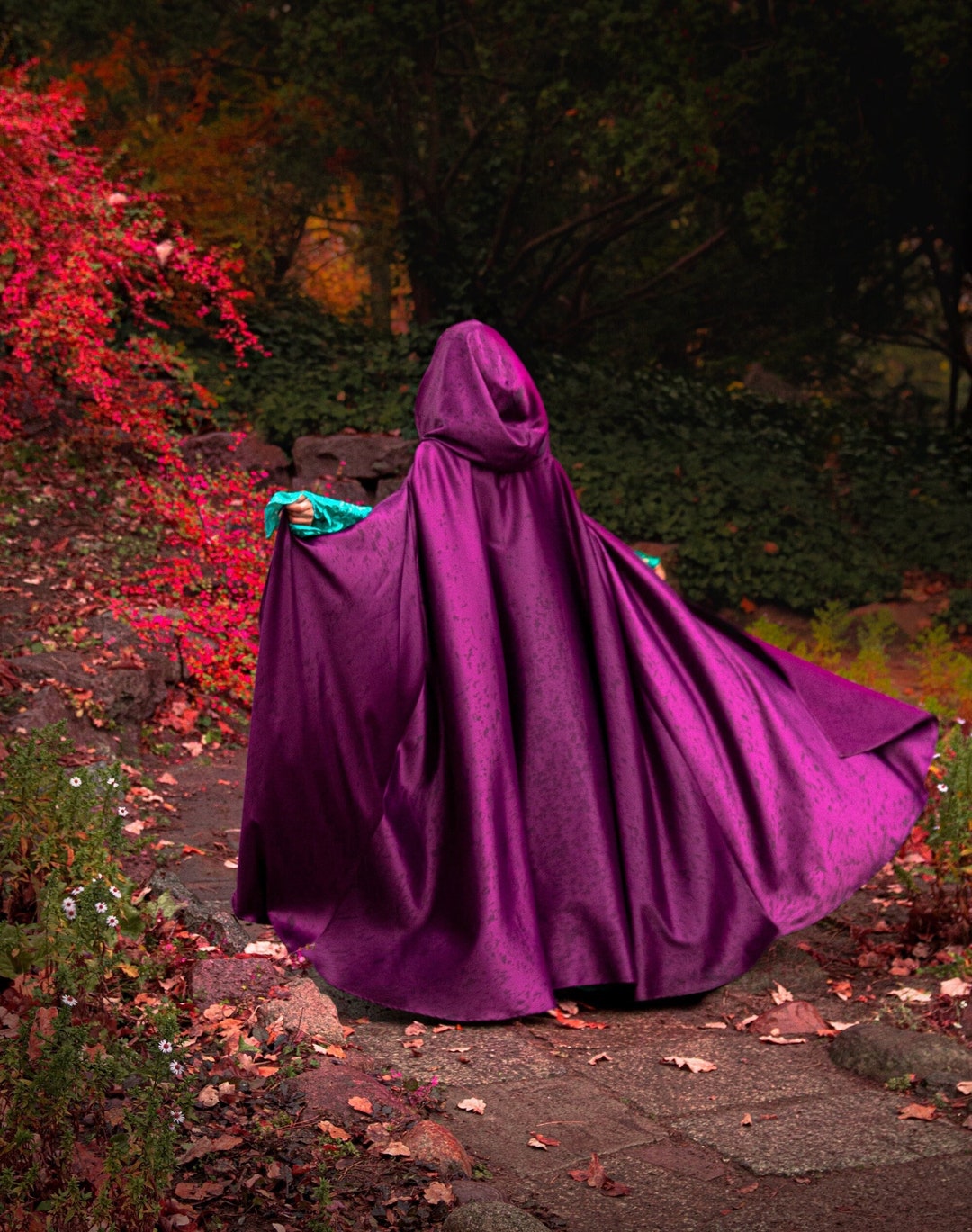 Medieval Renaissance Faire Elf Medium-weight Cotton Satin Wide Hooded ...